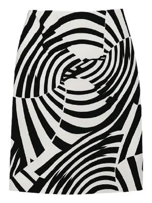 CONQUISTA Graphic Print Pencil Skirt - Black