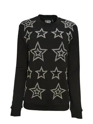ANY OLD IRON Hand-beaded Star Sweatshirt - Black/silver