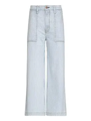 NOEND Avery Cropped Wide-leg Trousers - Blue