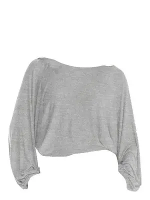 CARLTON JONES Voluminous Bamboo Sleeve Top - Grey
