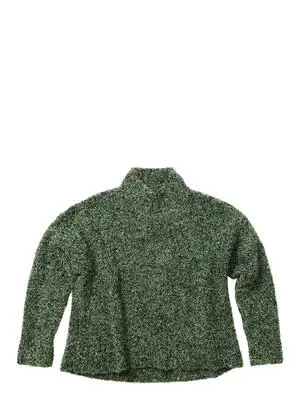 LINDSAY NICHOLAS NEW YORK Bouclé Mock-neck Knit Sweater - Green