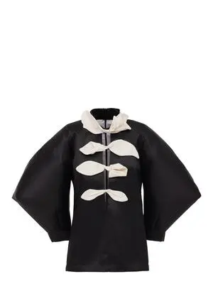 JULIA ALLERT Taffeta Blouse With Bow Detailing - Black