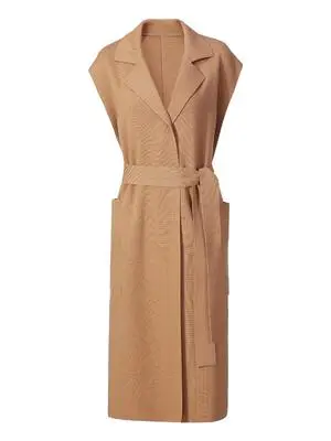 NUAJE NUAJE Marlee Merino Wool Long Cardigan Vest - Brown