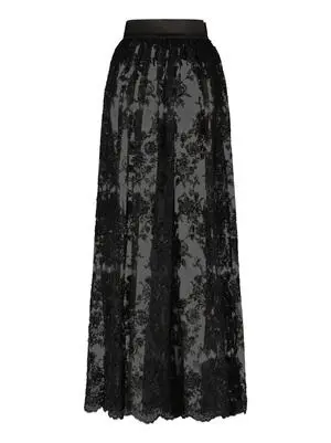 MONIQUE SINGH Embroidered Lace Maxi Skirt - Black
