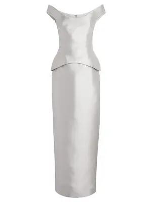 Solace London Off-the-shoulder Gown - Silver