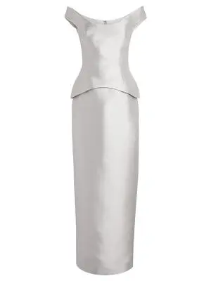 Solace London Off-the-shoulder Gown - Silver