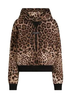 Dolce & Gabbana Leo Print Cotton Hoodie - Multi
