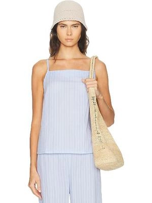 Donni. Eyelet Pop Shell Top - Cloud