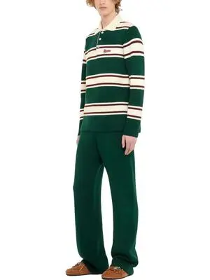 Alanui Striped Polo Shirt - Green