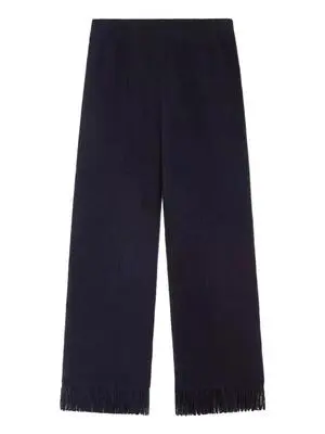 Alanui Milano Stitch Fringed Hem Trousers - Blue