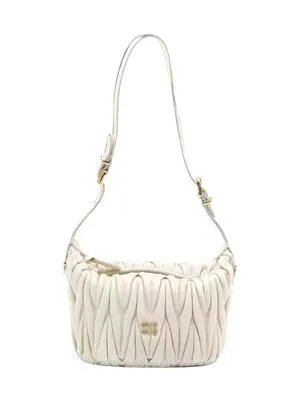 Miu Miu Matelasse Nappa Shoulder Bag - Neutrals