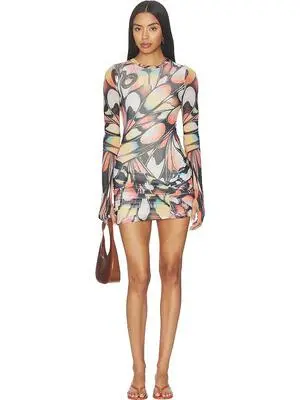 AFRM AFRM Printed Mesh Mini Dress Multi