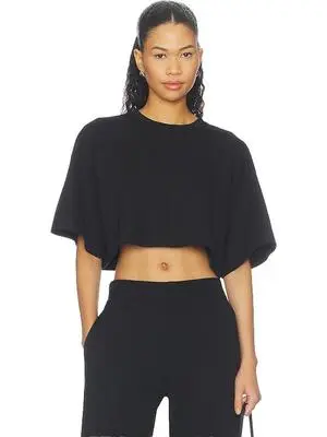 RIPLEY RADER Ponte Knit Crop Top - Black