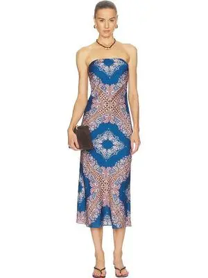Misa Thara Midi Dress - Blue