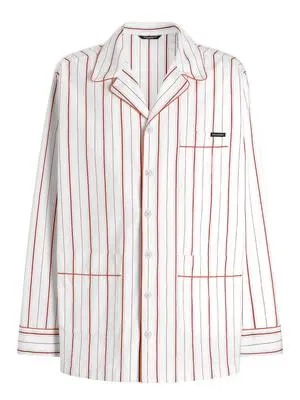 Dolce & Gabbana Striped Poplin Vanity Robe Shirts Multi-colored - Multicolor