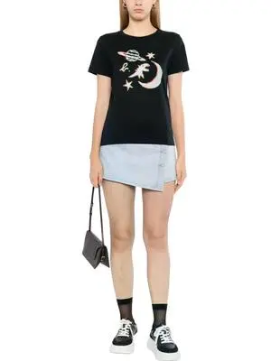AGNES B. Graphic Print T-shirt - Black