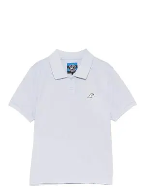 AGNES B. Logo-embroidered Polo Shirt - Blue