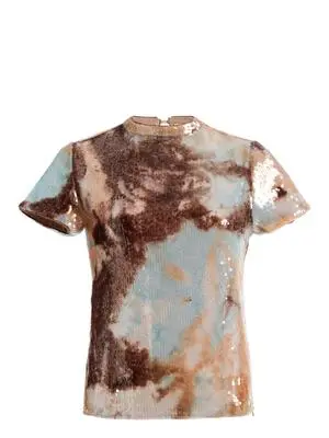 Paris Georgia Sequined Abstract Print T-shirt - Multi