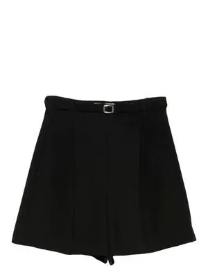 I BLUES Belted Pleated Shorts - Black