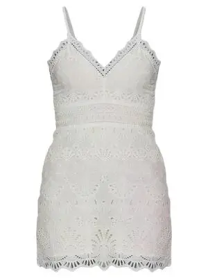 LoveShackFancy Peppy Broderie Anglaise Mini Dress - White