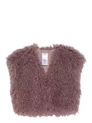 Liu Jo Faux Fur Sleeveless Cropped Jacket - Purple