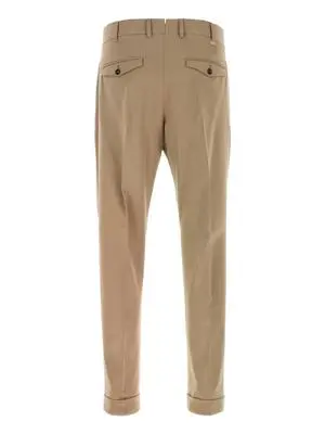 PT TORINO Pleated Turned-up Trousers - Neutrals