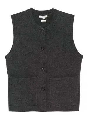 YERSE Button-front Fine Knit Gilet - Grey