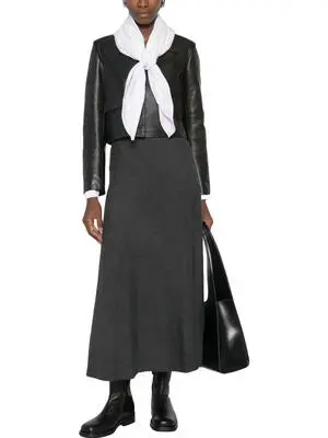 YERSE Knitted A-line Skirt - Grey