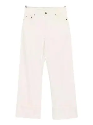 YERSE Ecru Turn-up Cuff Jeans - Neutrals