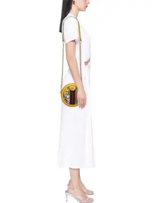 Gucci Gucci Mini GG Supreme Flora Web Ophidia Round Crossbody Bag Yellow
