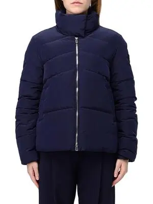 Pinko Short Water-repellent Quilted Nylon Down Jacket With High Neck - Blue