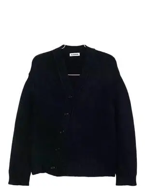 JIL SANDER Asymmetric Ribbed-knit Cardigan - Blue