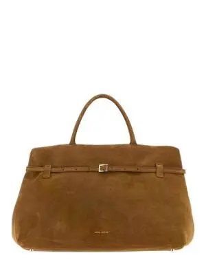Manu Atelier Le Cambon 40 Suede Handbag - Brown