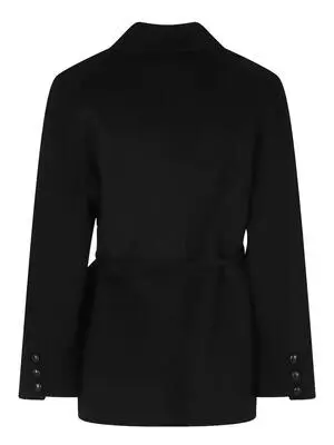 SEMICOUTURE Belted Wool Coat - Black