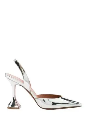 Amina Muaddi Hollis Slingback Pumps - Silver