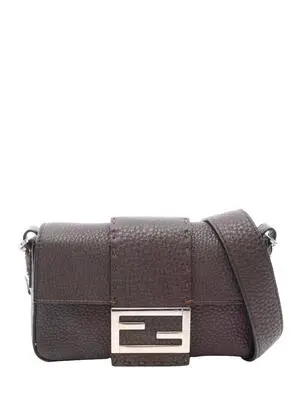Fendi Selleria Ff Logo Shoulder Bag - Brown