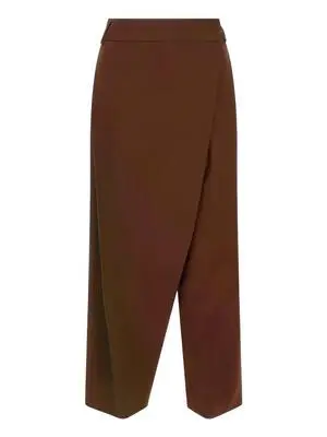 Alberto Biani Asymmetrical Paneled Wide-leg Trousers - Brown