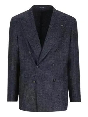 Tagliatore Double-breasted Peak-lapel Jacket - Blue