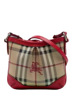 Burberry Haymarket Check Coated Canvas Hartham Crossbody Bag - Red