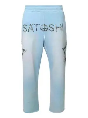 SATOSHI NAKAMOTO Star-studded Track Pants - Blue