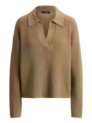 Ralph Lauren Ribbed Collared Sweater - Brown