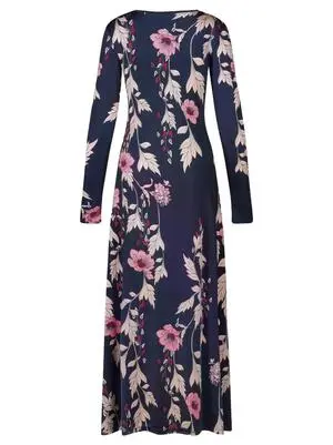Johanna Ortiz Floral Print Midi Dress - Blue