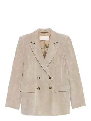 I BLUES Double-breasted Corduroy Blazer - Neutrals