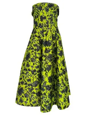 Philosophy Di Lorenzo Serafini Floral-print Strapless Dress - Yellow