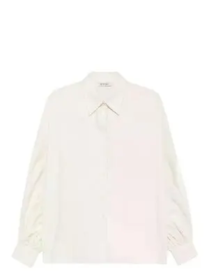 SOSUE SoSUE Balloon Sleeve Cotton Shirt Neutrals
