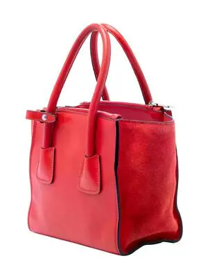 Prada Prada Glace Calf Twin Pocket Satchel Red