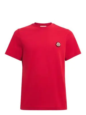 Moncler Cotton Logo-patch T-shirt - Red