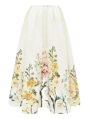 LEO LIN Victoria Embroidered Puff Maxi Skirt