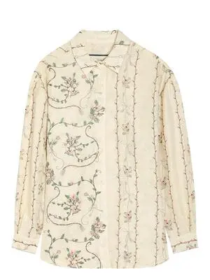 AGUA BENDITA Agua By Agua Bendita Cecile Embroidered Linen Shirt