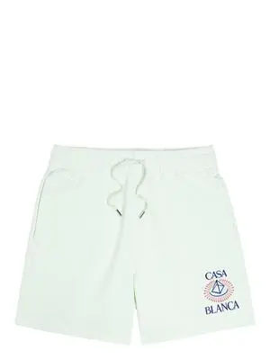 Casablanca Celestial Pyramid Print Cotton Shorts - Blue Light